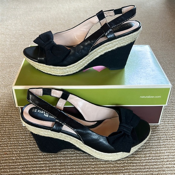 Shoes | Naturalizer Lyric Black Leather Espadrille Sandals | Poshmark